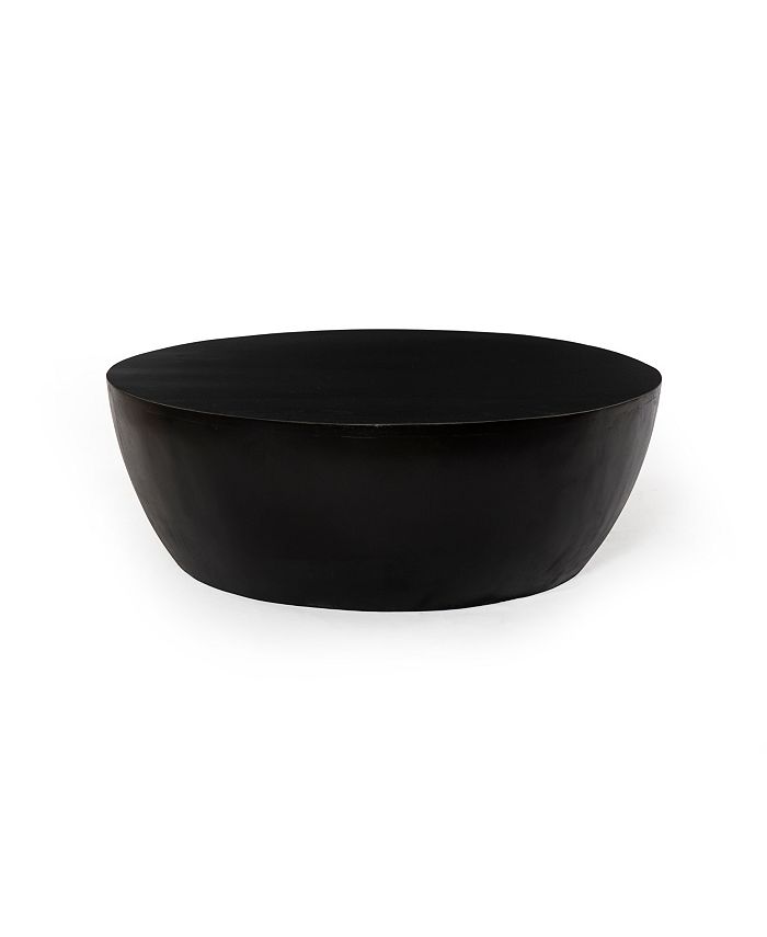 Simplie Fun Contemporary Solid Wood Round Coffee Table, Round Drum ...