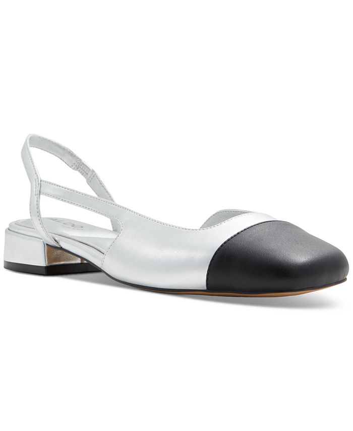ALDO Women's Amandine Slingback Cap Toe Block-Heel Flats - Macy's