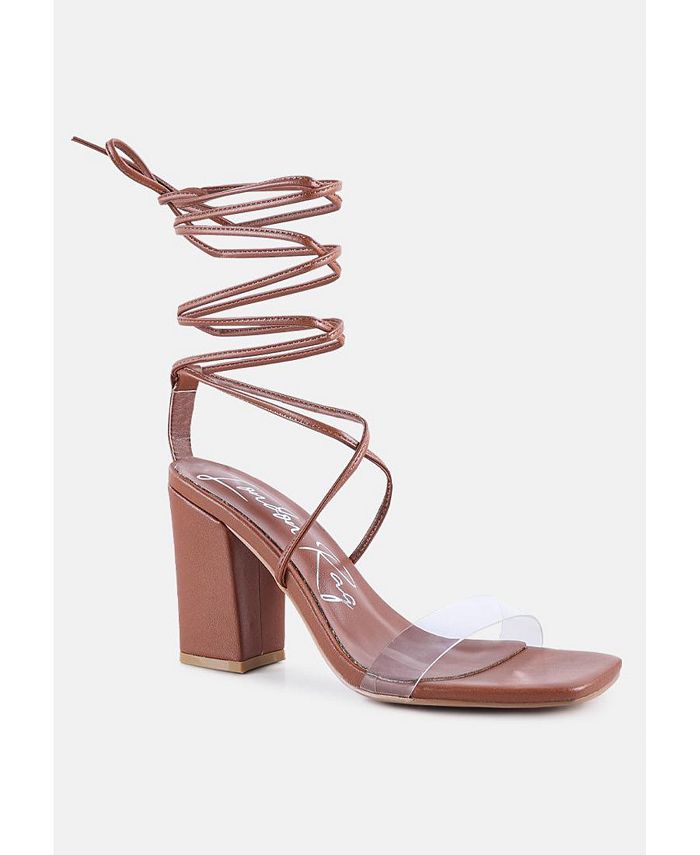 London Rag high cult strappy tie-up block heels - Macy's