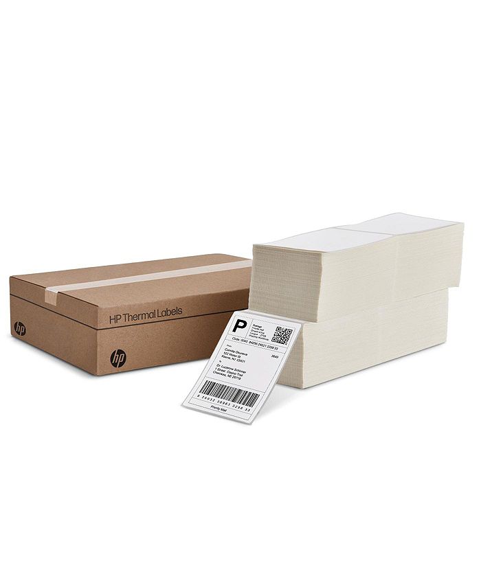 HP 4x6” Direct Thermal Shipping Labels, 2 Fanfold Packs (1000 Labels ...