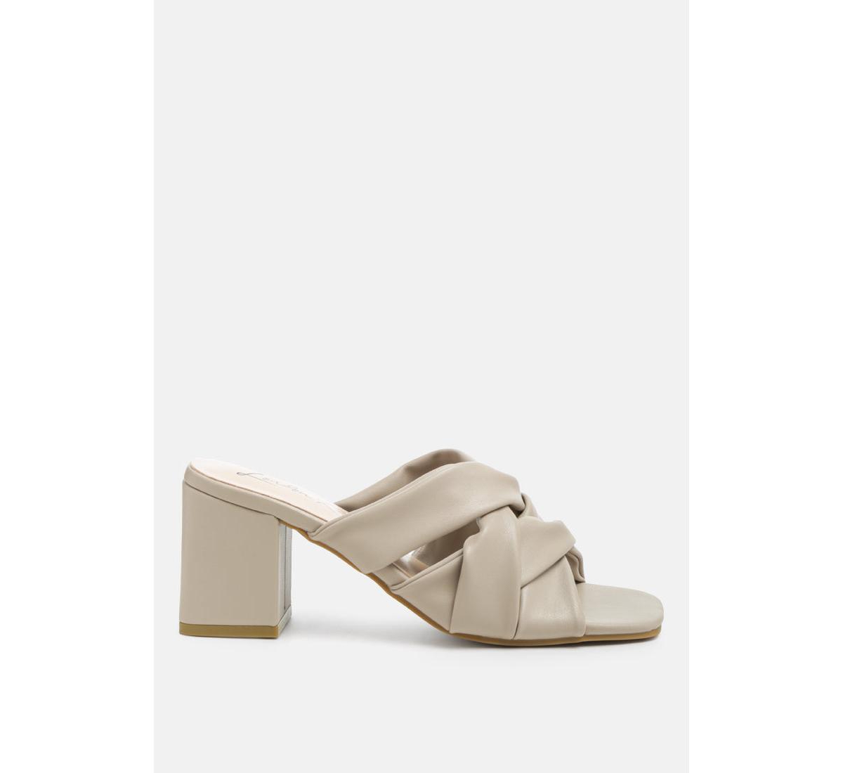 Click here for knope cross straps block heel sandals - Camel prices
