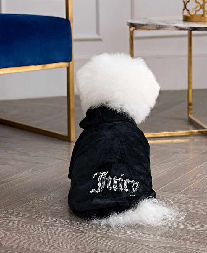 Juicy Couture Hooded Pet Juicy Bling Velour Tracksuit for Small Dogs ...