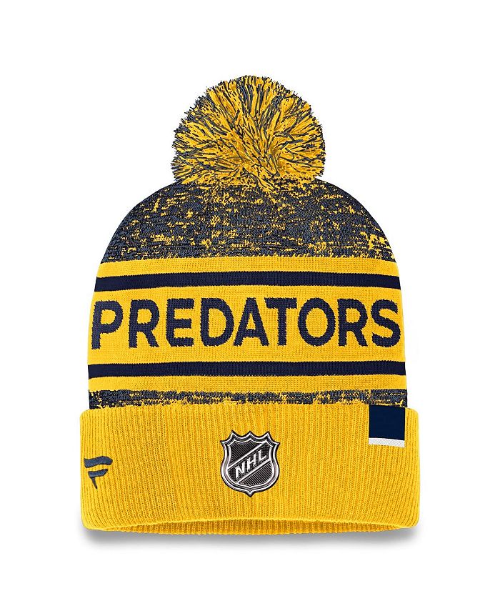 Fanatics Men's Gold, Navy Nashville Predators Authentic Pro Cuffed Knit ...