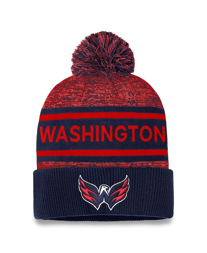 Fanatics Men's Navy, Red Washington Capitals Authentic Pro Cuffed Knit ...