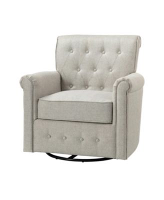 Applewhite Transitional Wooden Armchair with Tufted Back - Macy's