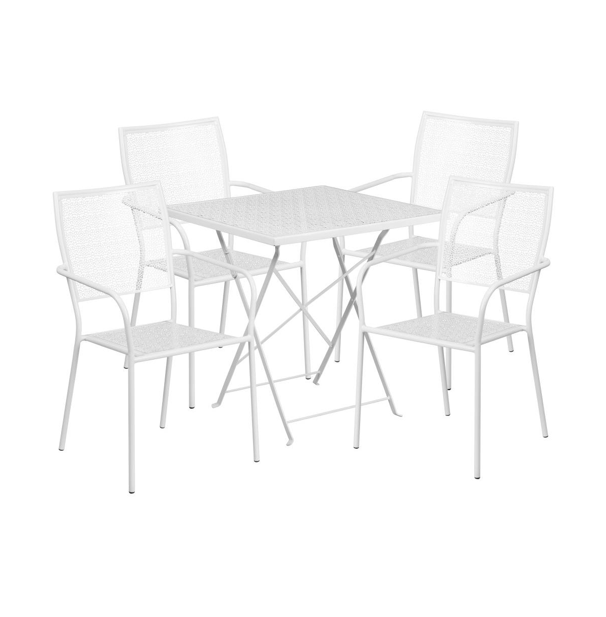 Click here for Commercial 28 Square Metal Folding Patio Table Set... prices