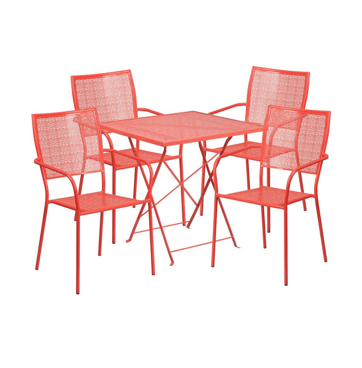 Click here for Commercial 28 Square Metal Folding Patio Table Set... prices