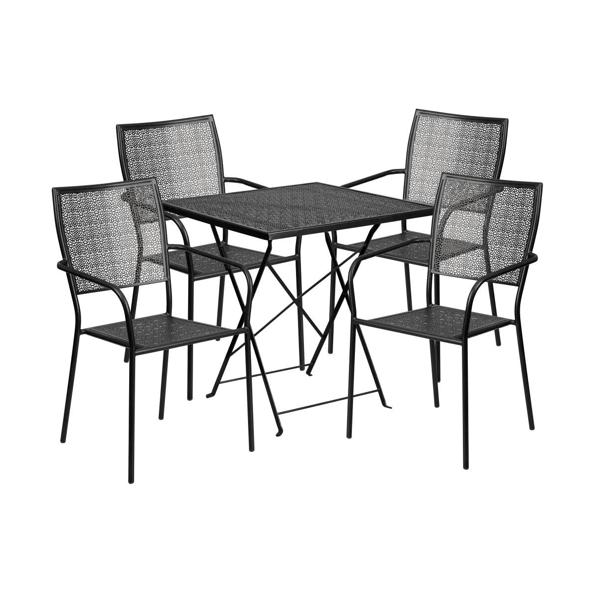 Click here for Commercial 28 Square Metal Folding Patio Table Set... prices