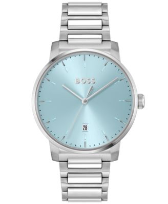 HUGO BOSS Men's Dean Quartz Basic Calendar Silver-Tone Stainless Steel ...