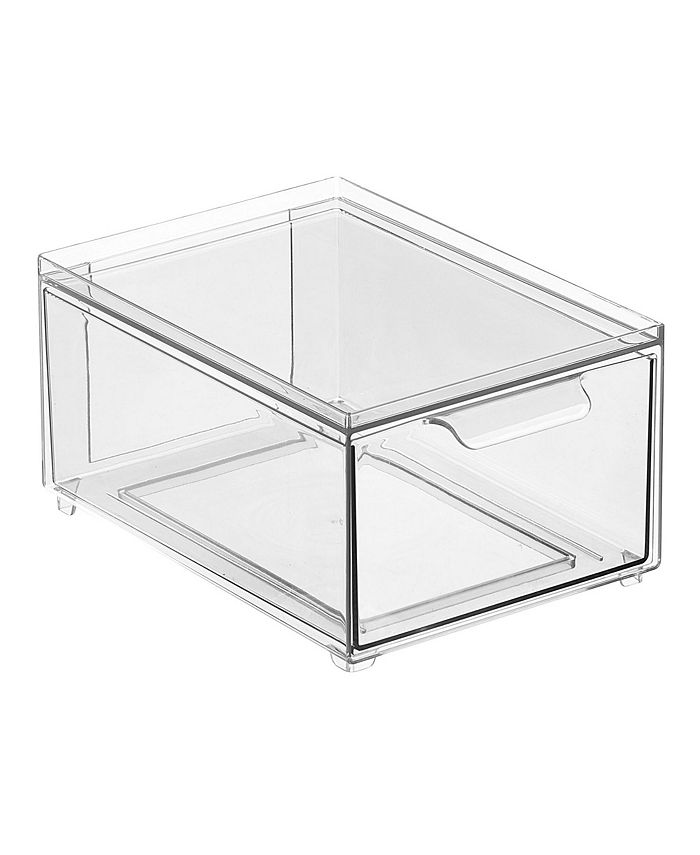 Mdesign Stacking Plastic Storage Kitchen Bin With Pull Out Drawer 2
