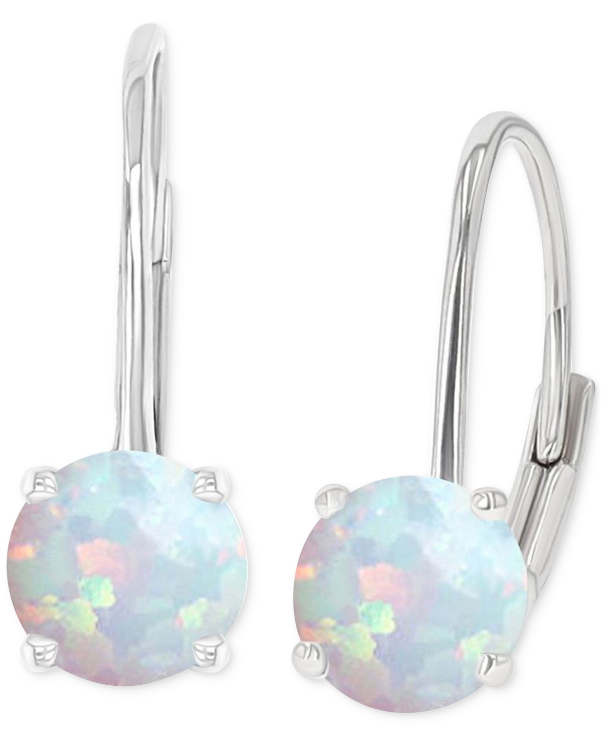 Click here for Lab-Grown Opal Polished Leverback Earrings (5/8 ct... prices