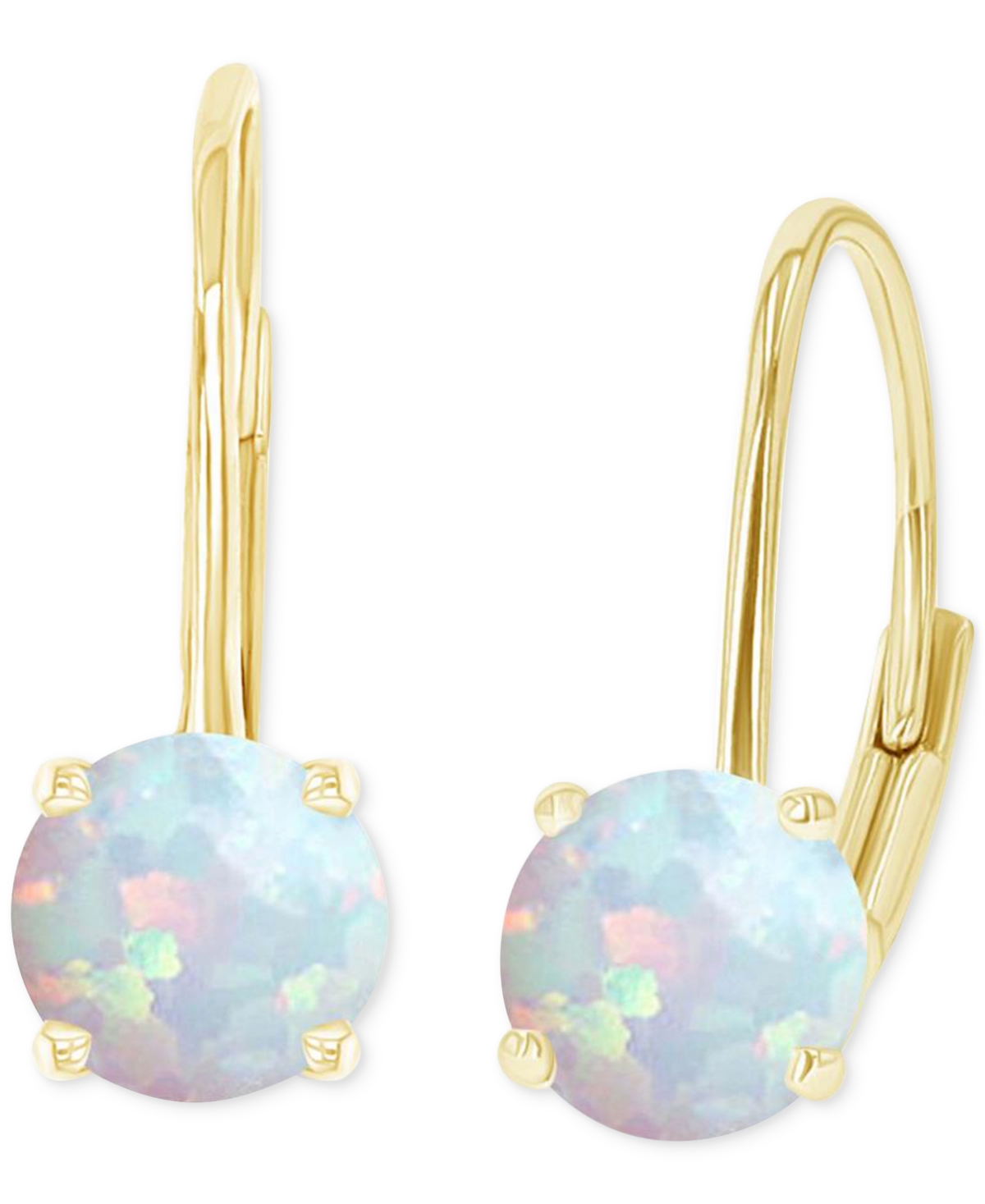Click here for Lab-Grown Opal Polished Leverback Earrings (5/8 ct... prices