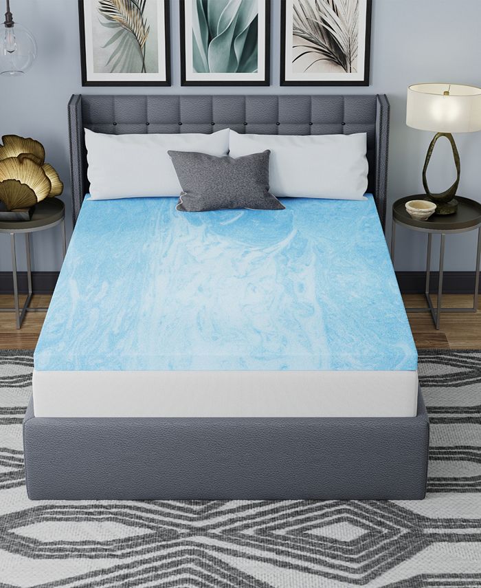Vibe 3" Gel Swirl Memory Foam Mattress Topper, Twin - Macy's