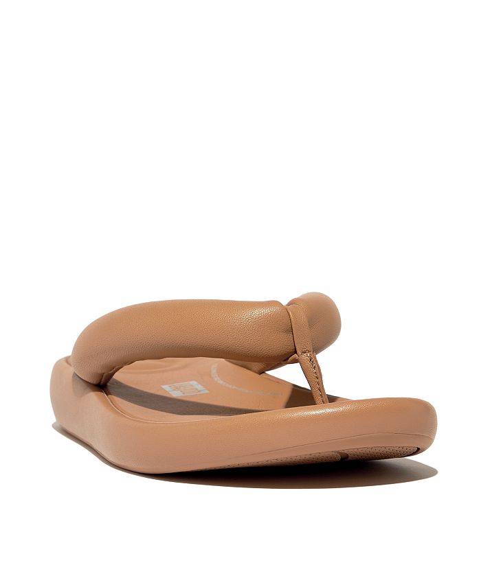 FitFlop Women's Iqushion D-Luxe Padded Leather Flip-Flops - Macy's