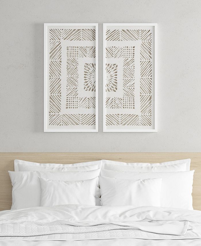 Madison Park Tala Framed Geometric Rice Paper Panel 2-Pc. Shadowbox ...