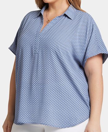NYDJ Plus Size Becky Short Sleeved Blouse - Macy's