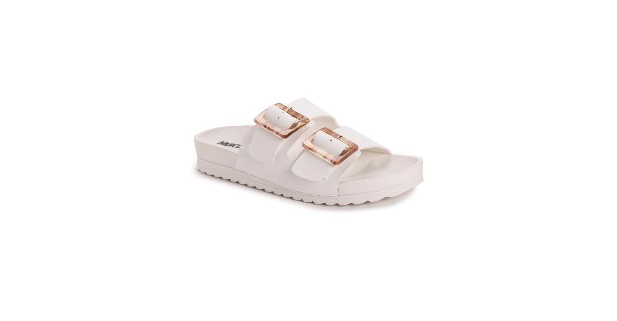 Click here for Muk Luks Womens Grand Cayman Sandal - White prices