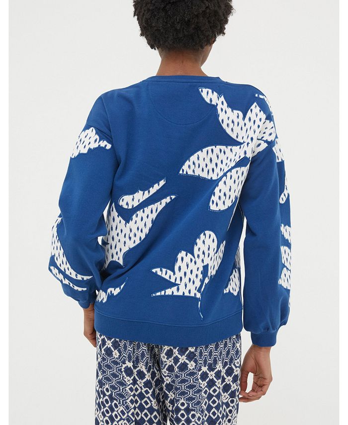 FatFace Fat Face Women's Alex Textured Leaves Crew Sweatshirt - Macy's