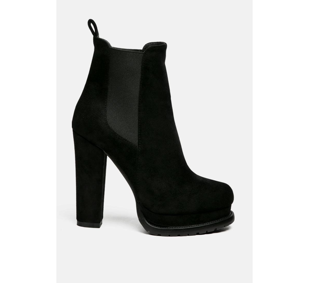 Click here for Spire Suede Block Heeled Boots - Black prices