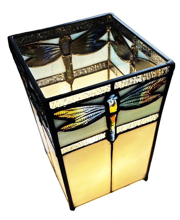 Dale Tiffany 10" Tall Saujon Dragonfly Tiffany Handmade Genuine Stained ...