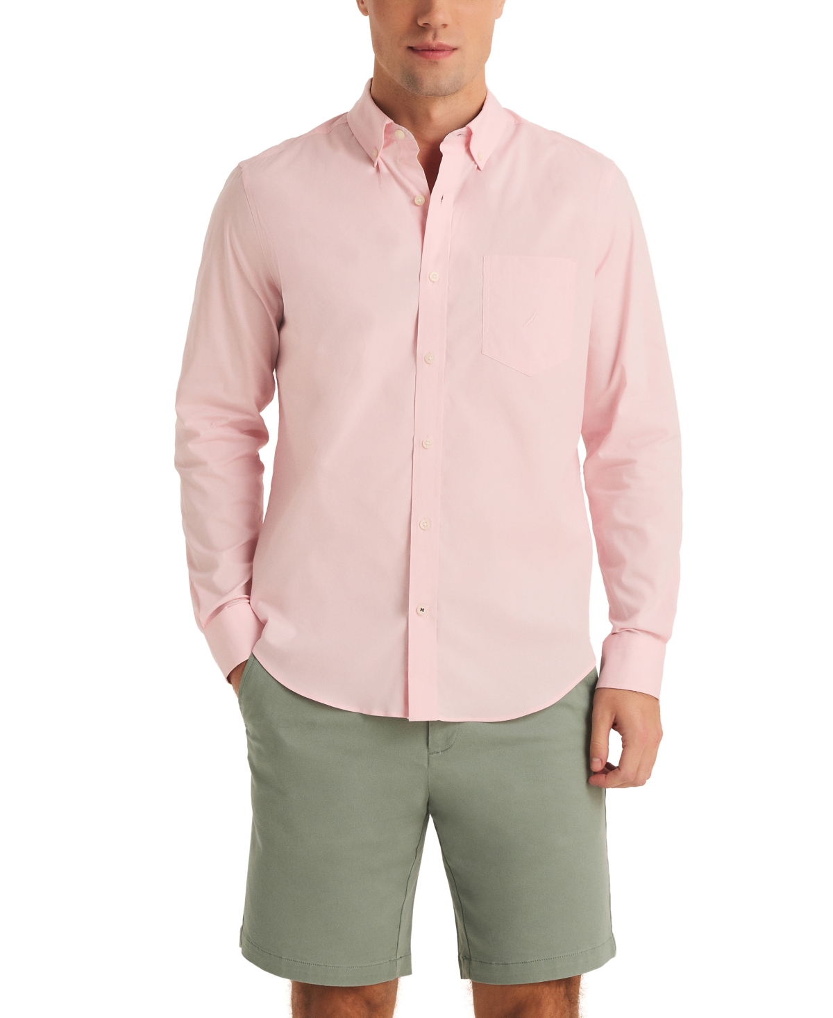 Click here for Nautica Mens Classic-Fit Stretch Solid Oxford Butt... prices