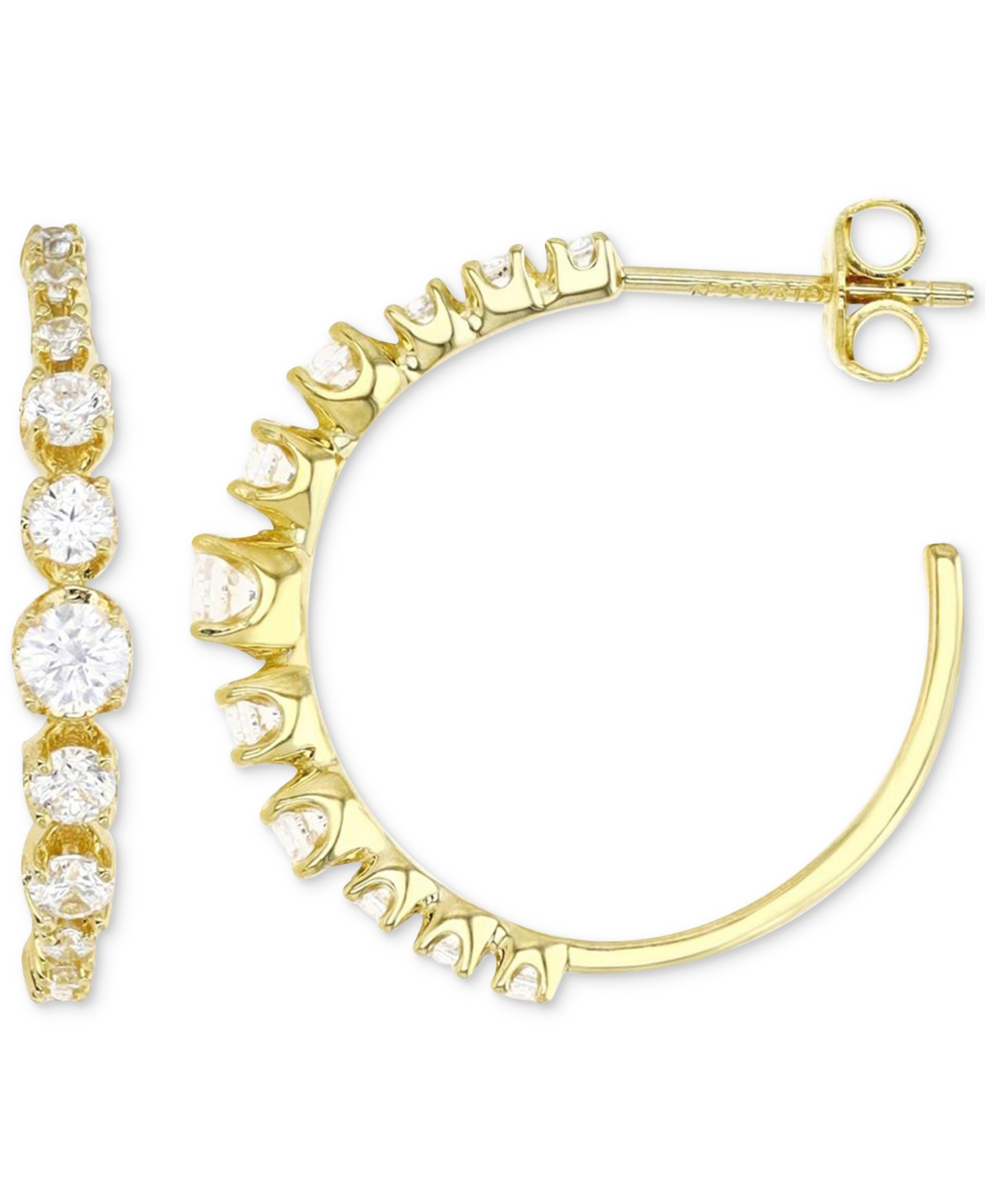 Click here for Cubic Zirconia Graduated & Tapered Small Hoop Earr... prices