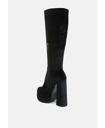 London Rag lazuli high block heel velvet boot - Macy's