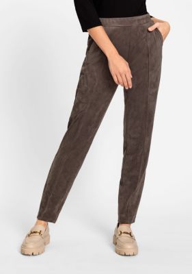 Olsen Women's Lisa Fit Straight Leg Faux Suede Pull-On Pant - Macy's