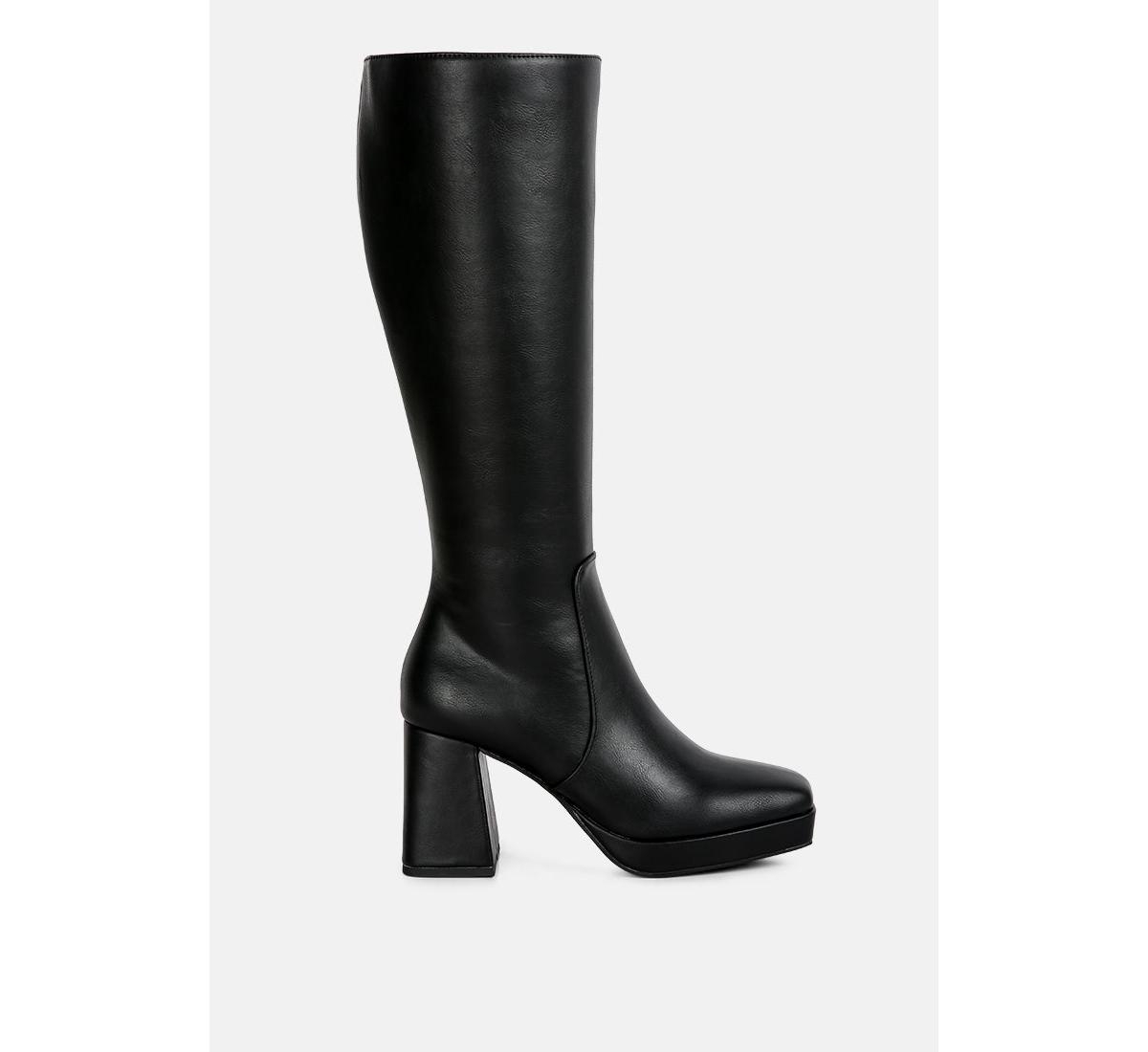 Click here for bouts high calf block heel boots - Black prices