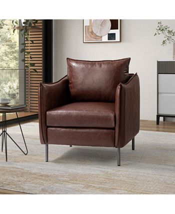Hulala Home Hope Comfy Living Room Armchair with Metal Legs - Macy's