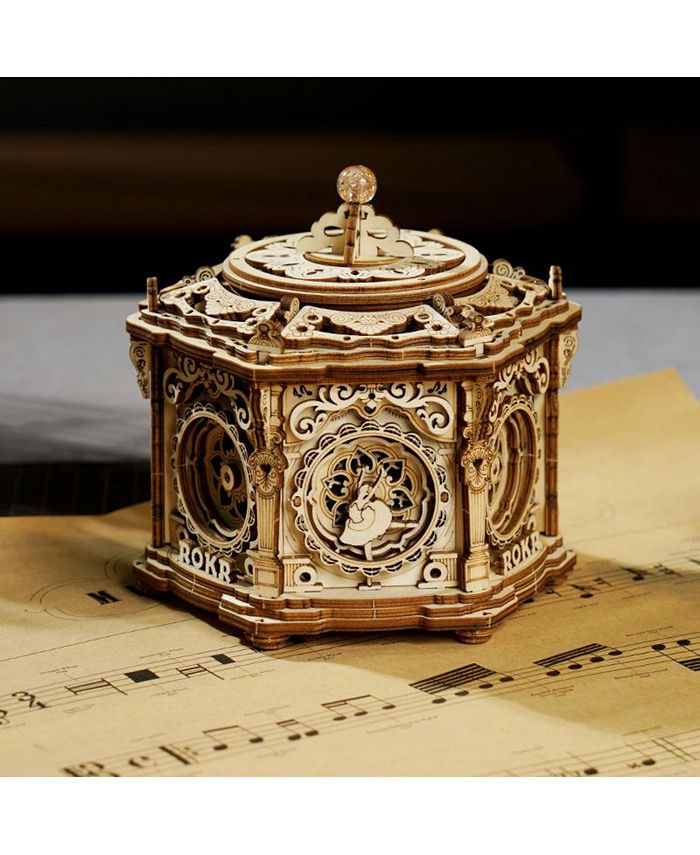 Robotime Kids 3D Wooden Puzzle Game - Secret Garden Music Box - Assembly Model Building Kits ...