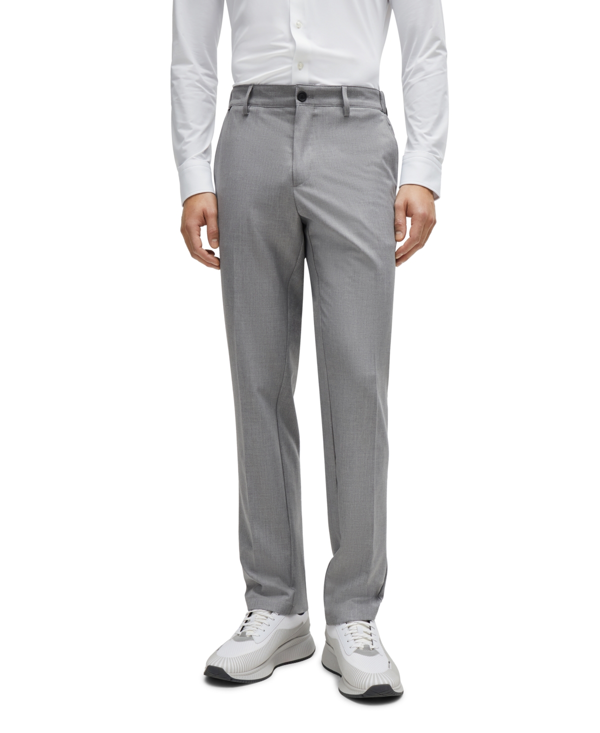 Click here for Boss by Hugo Boss Mens Micro-Patterned Slim-Fit Tr... prices