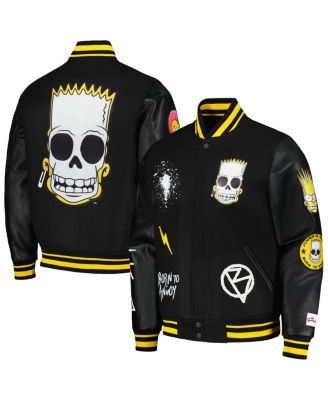 Men's Freeze Max Black The Simpsons Polished Punk Bart Full-Zip Varsity ...