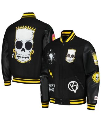 Men's Freeze Max Black The Simpsons Polished Punk Bart Full-Zip Varsity ...