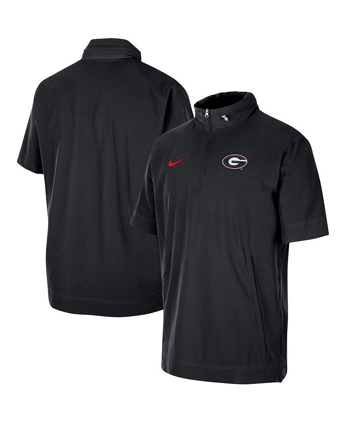 Nike Men's Black Georgia Bulldogs Coaches Half-Zip Short Sleeve Jacket ...