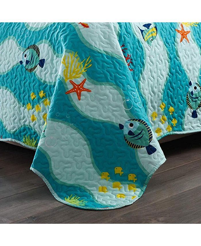 MarCielo Kids Girls Boys Ocean Quilt Set Bedspread Coverlet Set 277 ...
