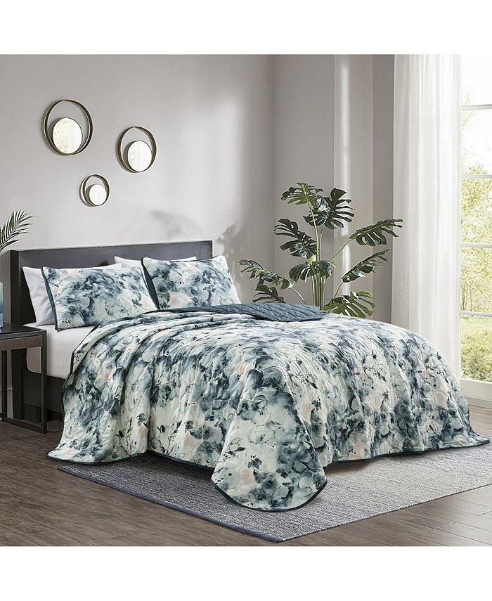 MarCielo 3 Piece Printed Quilt Set Lightweight Bedspread Set Rey ...