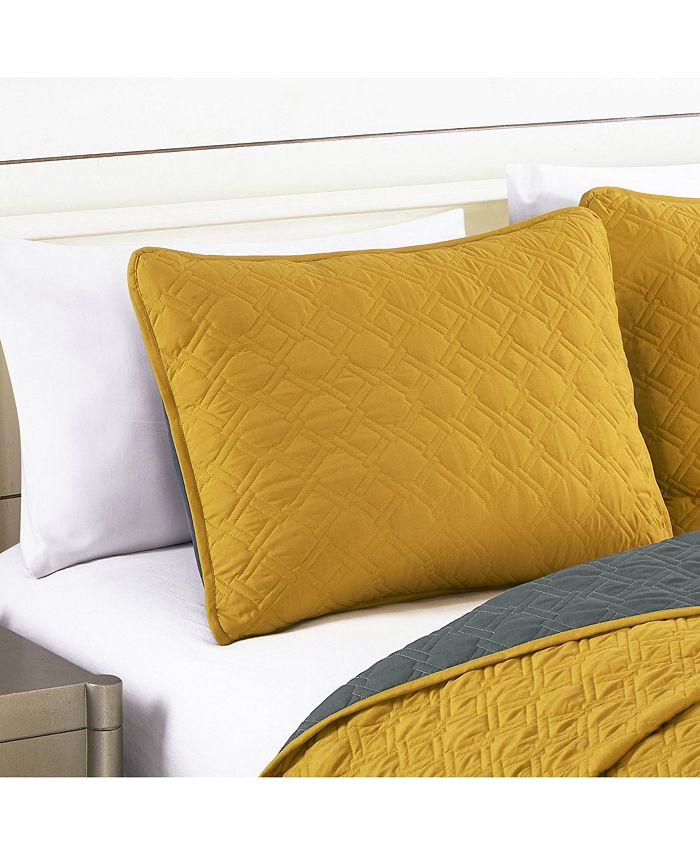 MarCielo 3 Piece Solid Quilt Set Lightweight Bedspread Set Kagami ...