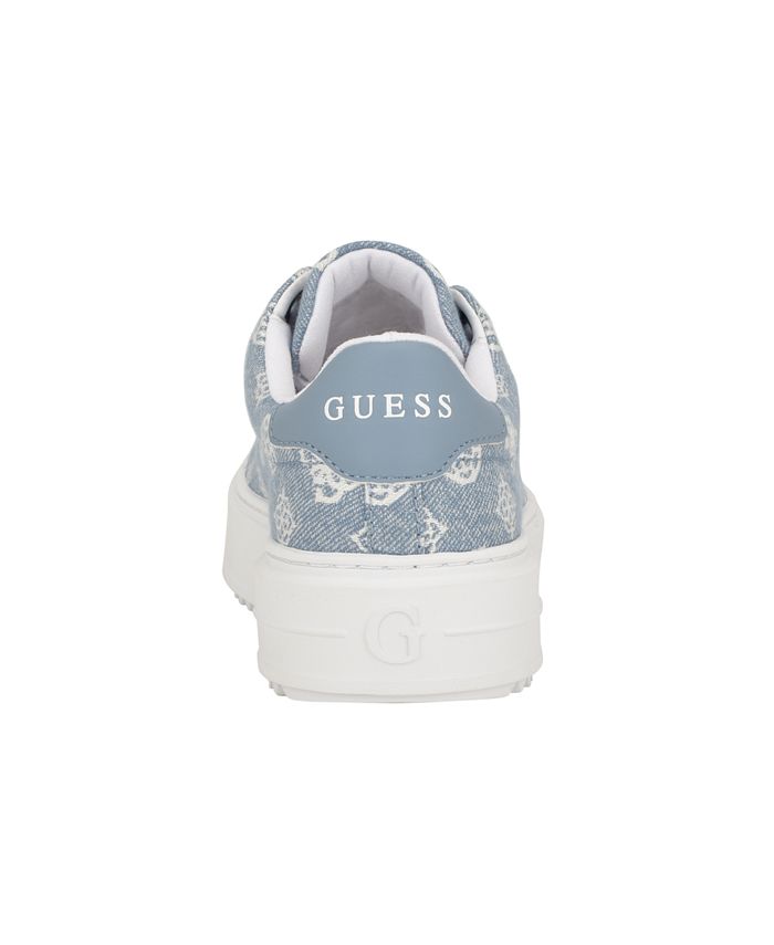 GUESS Women's Denesa Treaded Platform Lace-Up Sneakers - Macy's