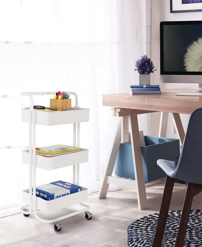 Seville Classics 3-Tier Steel Cart with Handle - Macy's
