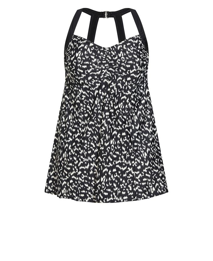 AVENUE Plus Size Halter Back Swim Dress - Macy's