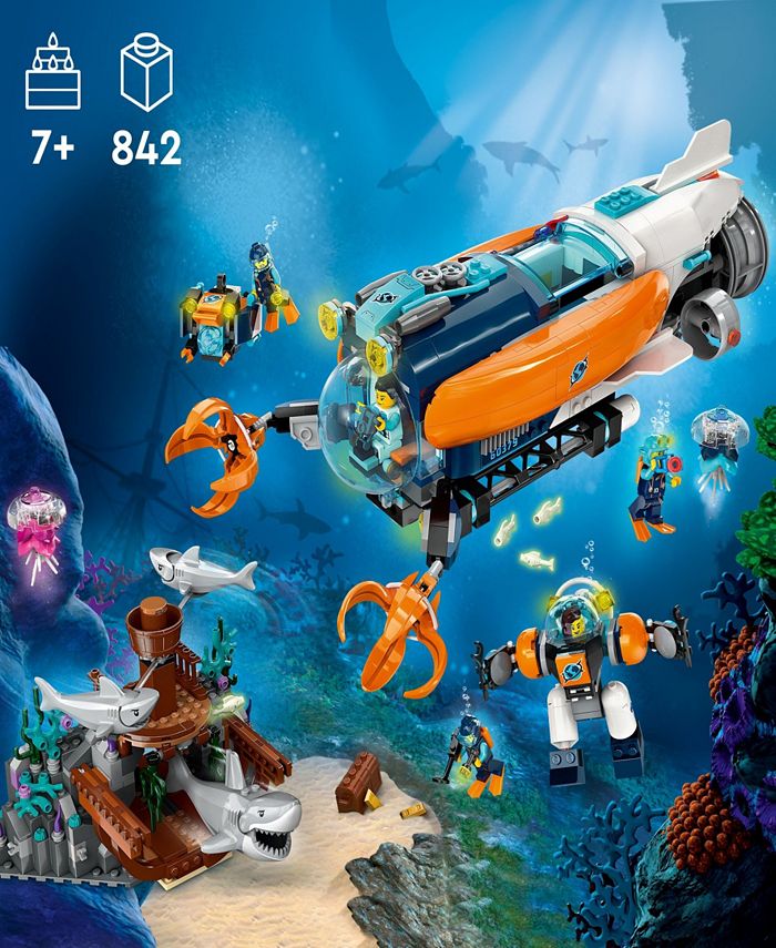 LEGO® City 60379 Deep-Sea Explorer Toy Submarine Building Set - Macy's