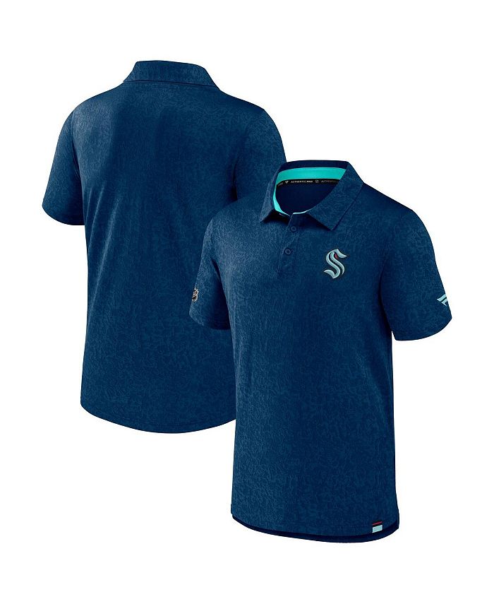 Fanatics Men's Deep Sea Blue Seattle Kraken Authentic Pro Jacquard Polo ...
