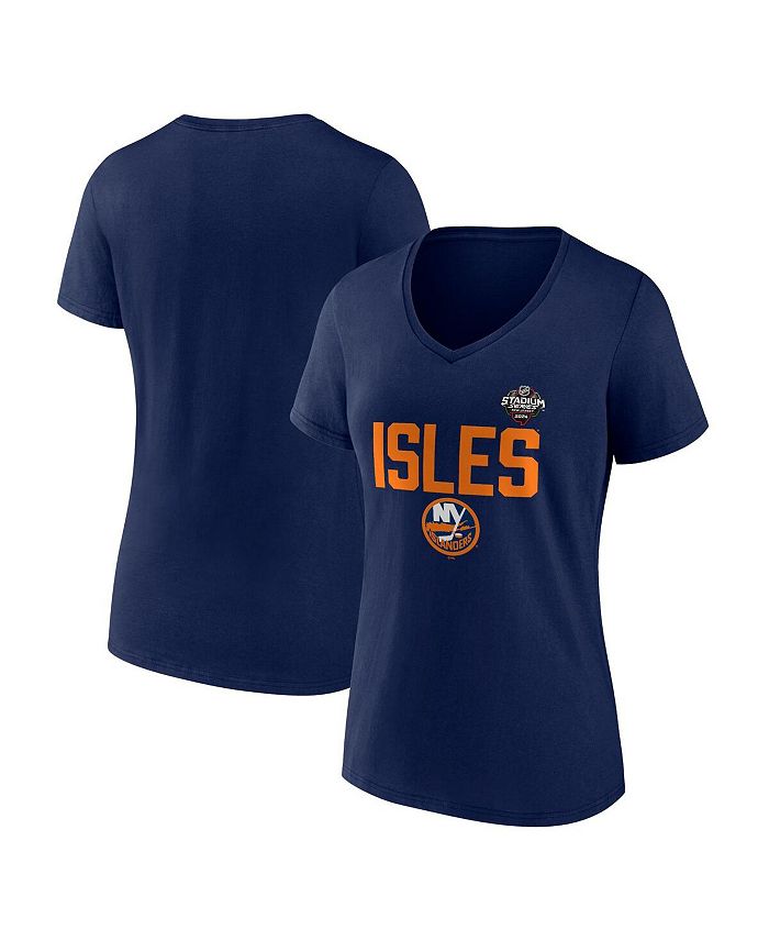 Fanatics Women's Navy New York Islanders 2024 NHL Stadium Series Logo V ...