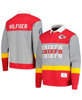 Men's Tommy Hilfiger Red Kansas City Chiefs Connor Oversized Rugby Long ...