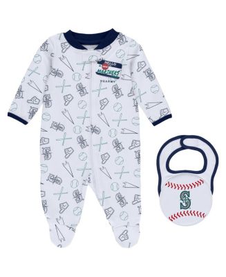 Baby Boys and Girls WEAR by Erin Andrews White Seattle Mariners Sleep ...