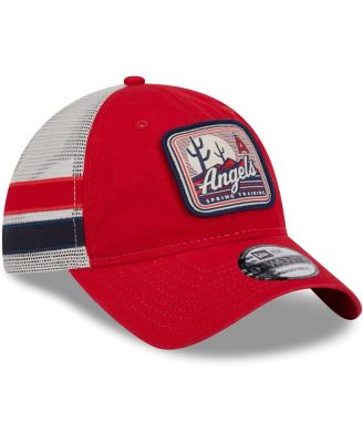 Men's New Era Red, White Los Angeles Angels Spring Training Striped ...