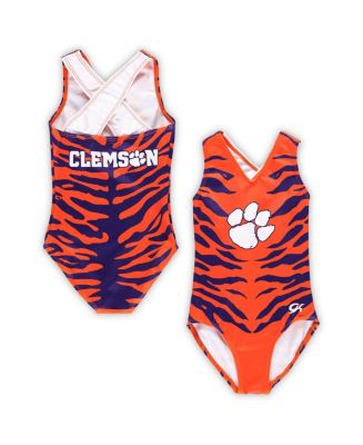 Girls Youth Orange, Purple Clemson Tigers Spirit Strappy Back V-Neck ...