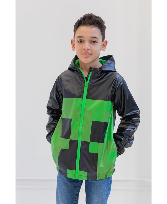 Minecraft Creeper Boys Zip Up Raincoat Jacket Toddler| Child - Macy's