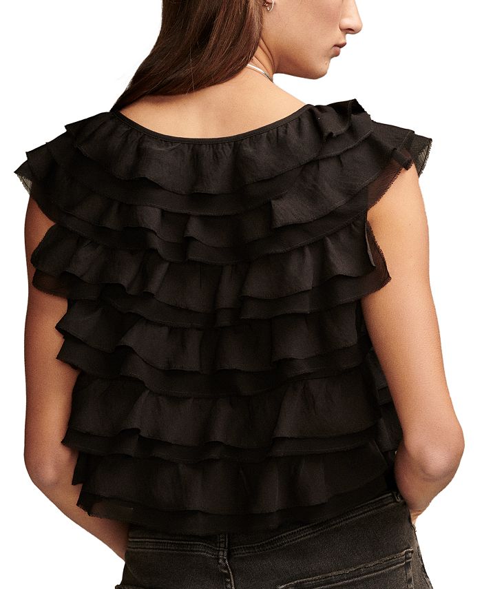 Lucky Brand Women's Festival Second Layer Ruffle Top - Macy's